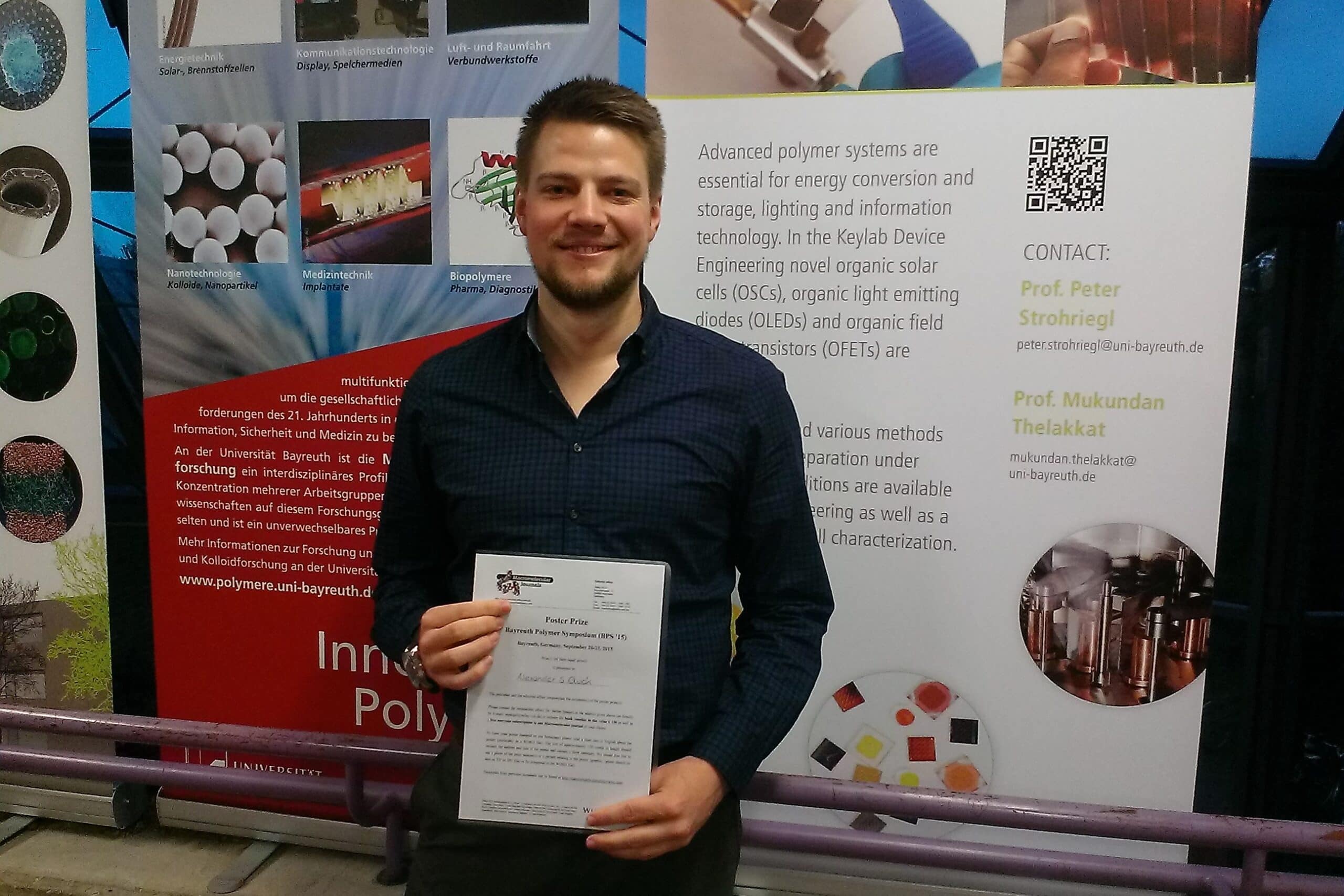Best poster prize at the Bayreuth Polymer Symposium - Macroarc